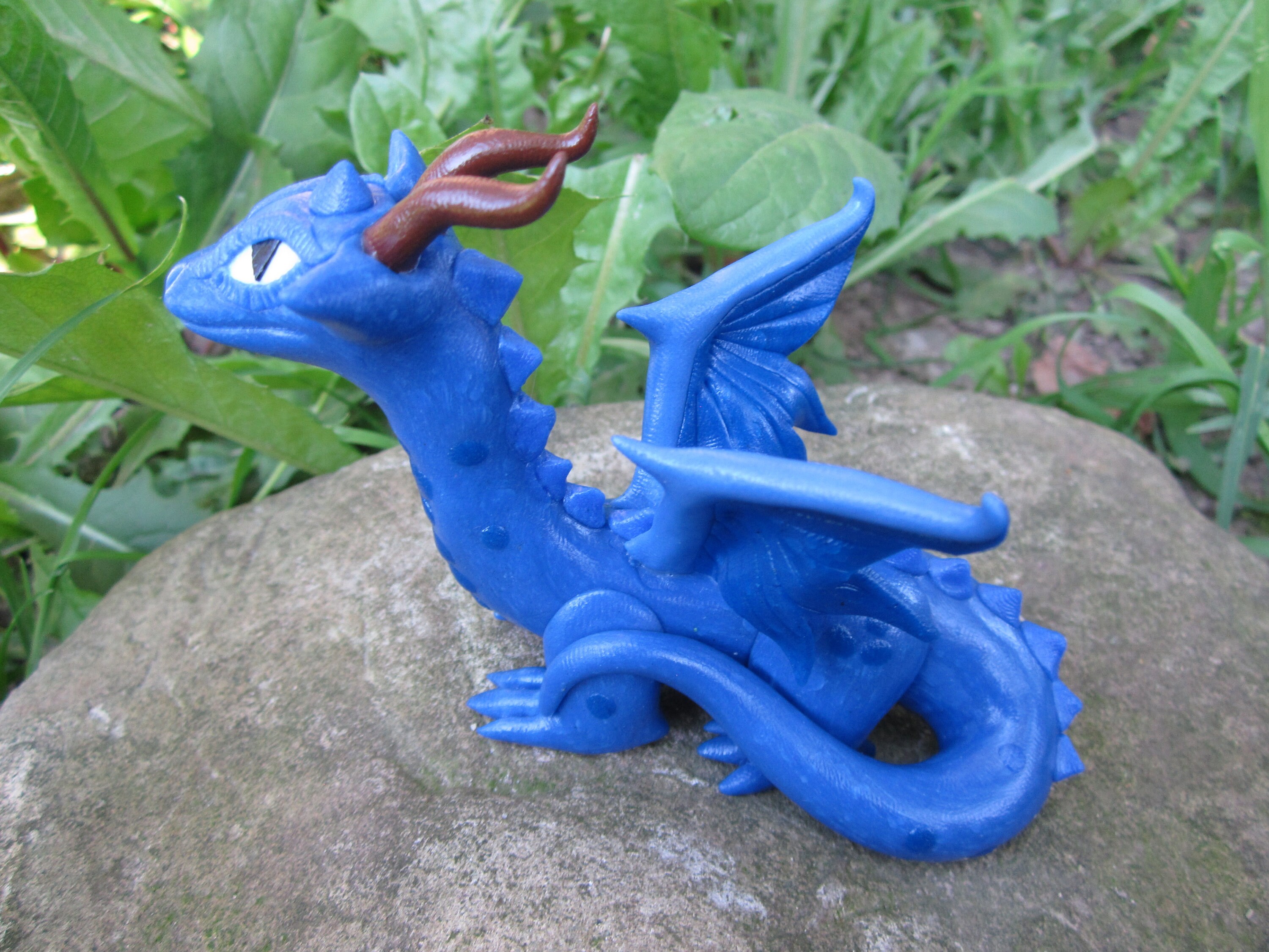 Polymer Clay Blue Dragon Figure Handmade Blue Dragon - Etsy UK