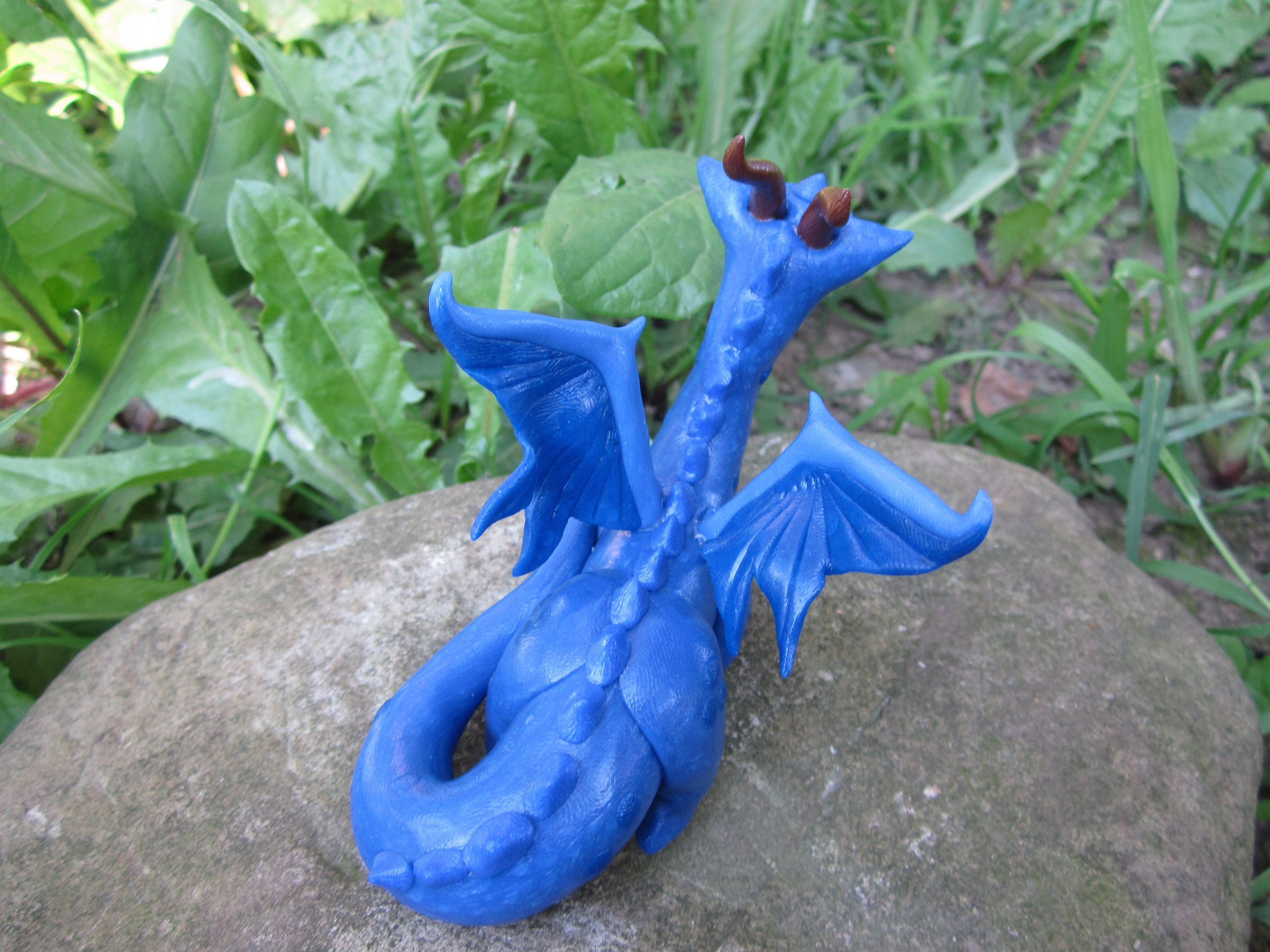 Polymer Clay Blue Dragon Figure Handmade Blue Dragon - Etsy UK