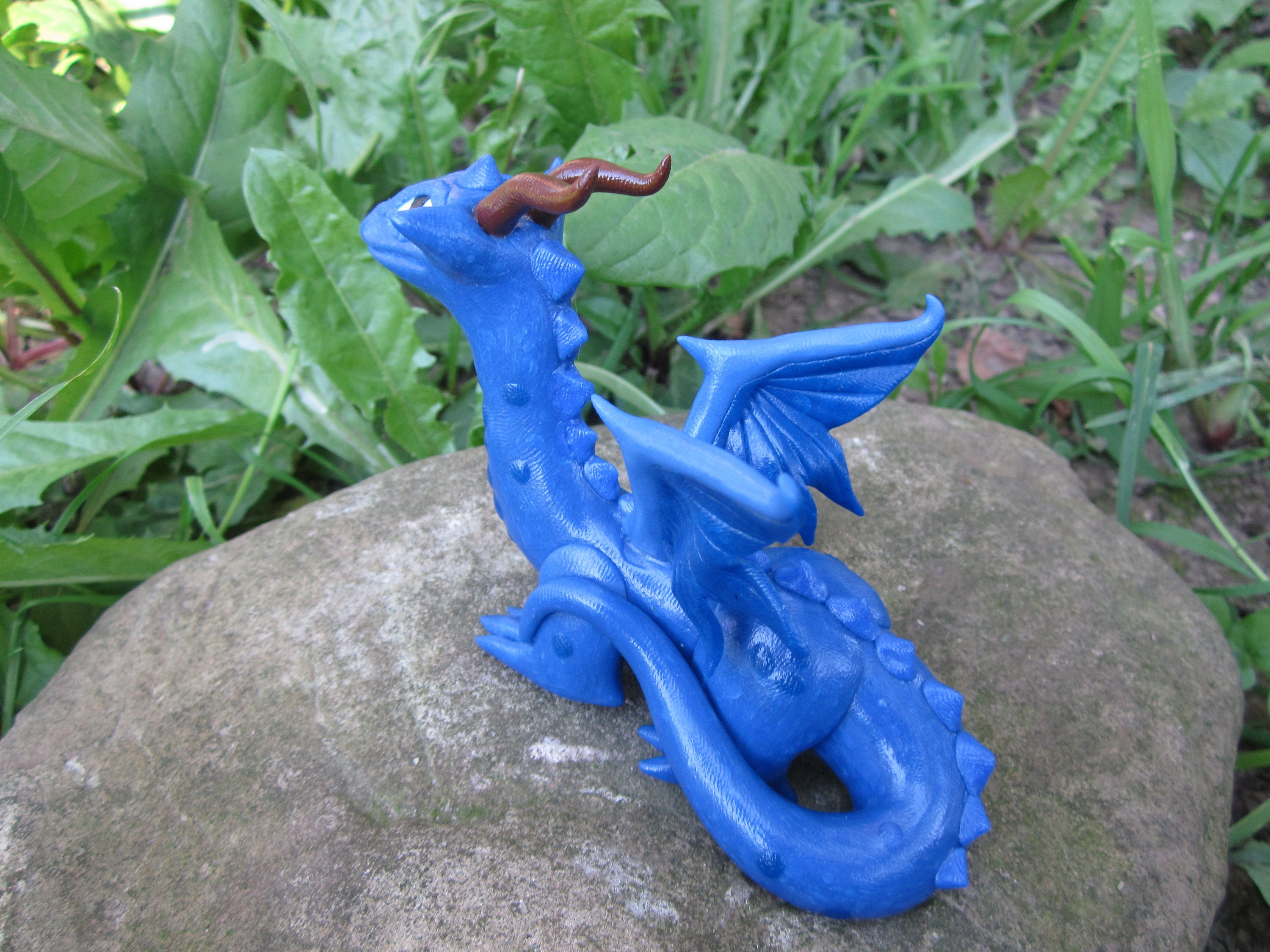 Polymer Clay Blue Dragon Figure Handmade Blue Dragon - Etsy UK