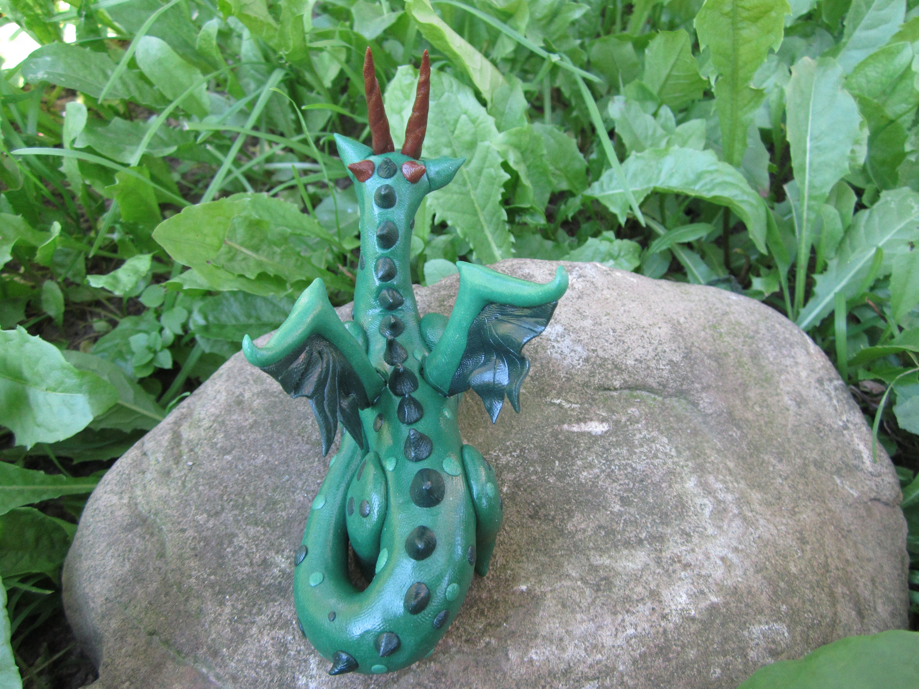 Polymer Clay Green Dragon Figure Handmade Green Dragon | Etsy