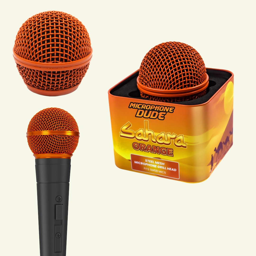 Orange Replacement Microphone Steel Mesh Grille Heads for Shure SM58 ...