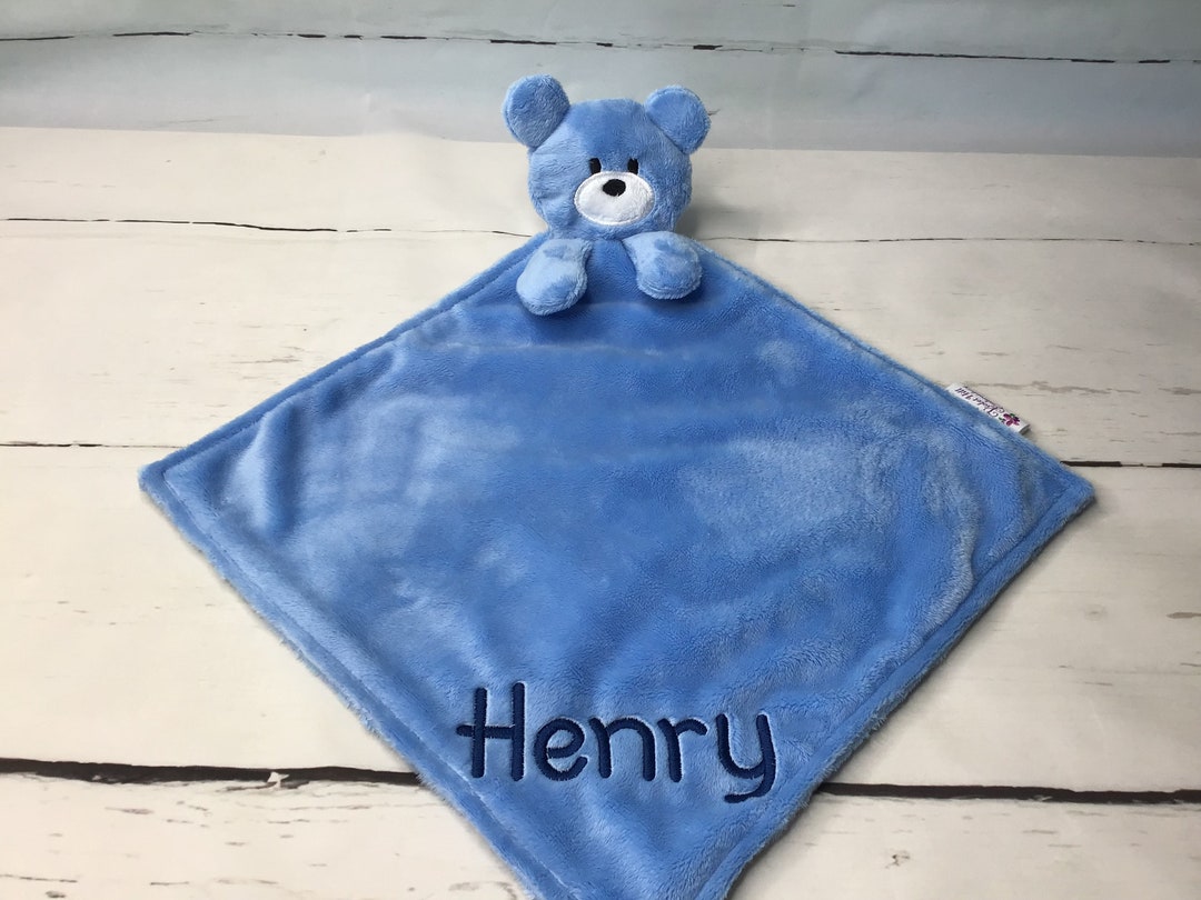 Personalized Bear Baby Blanket Lovey, Custom Baby Gift, Bear Lovey ...