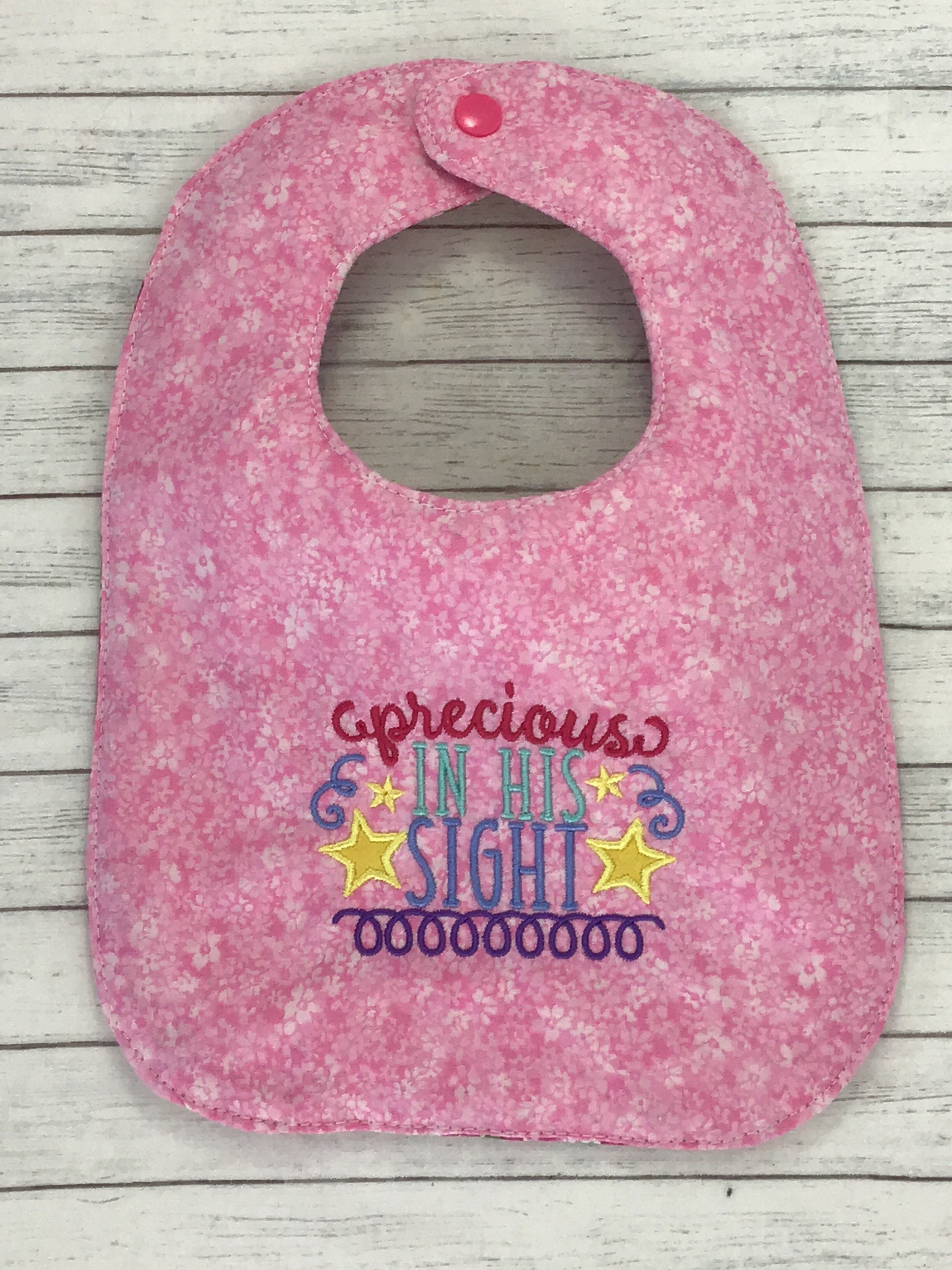 Babero de bebé rosa precioso en su babero de la vista babero | Etsy