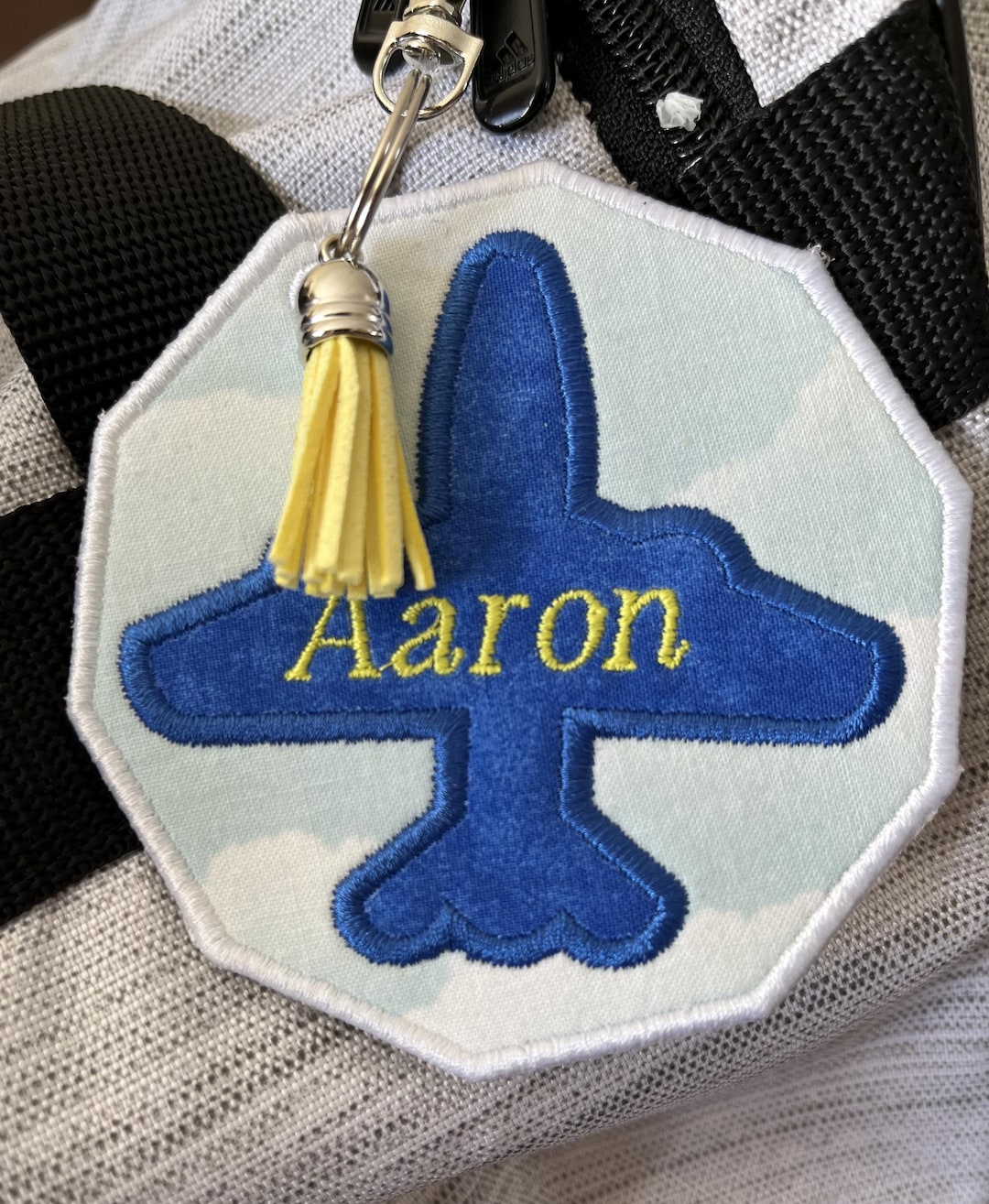 Airplane Backpack Name Tag, School Bag Tag, Personalized Airplane Tag ...
