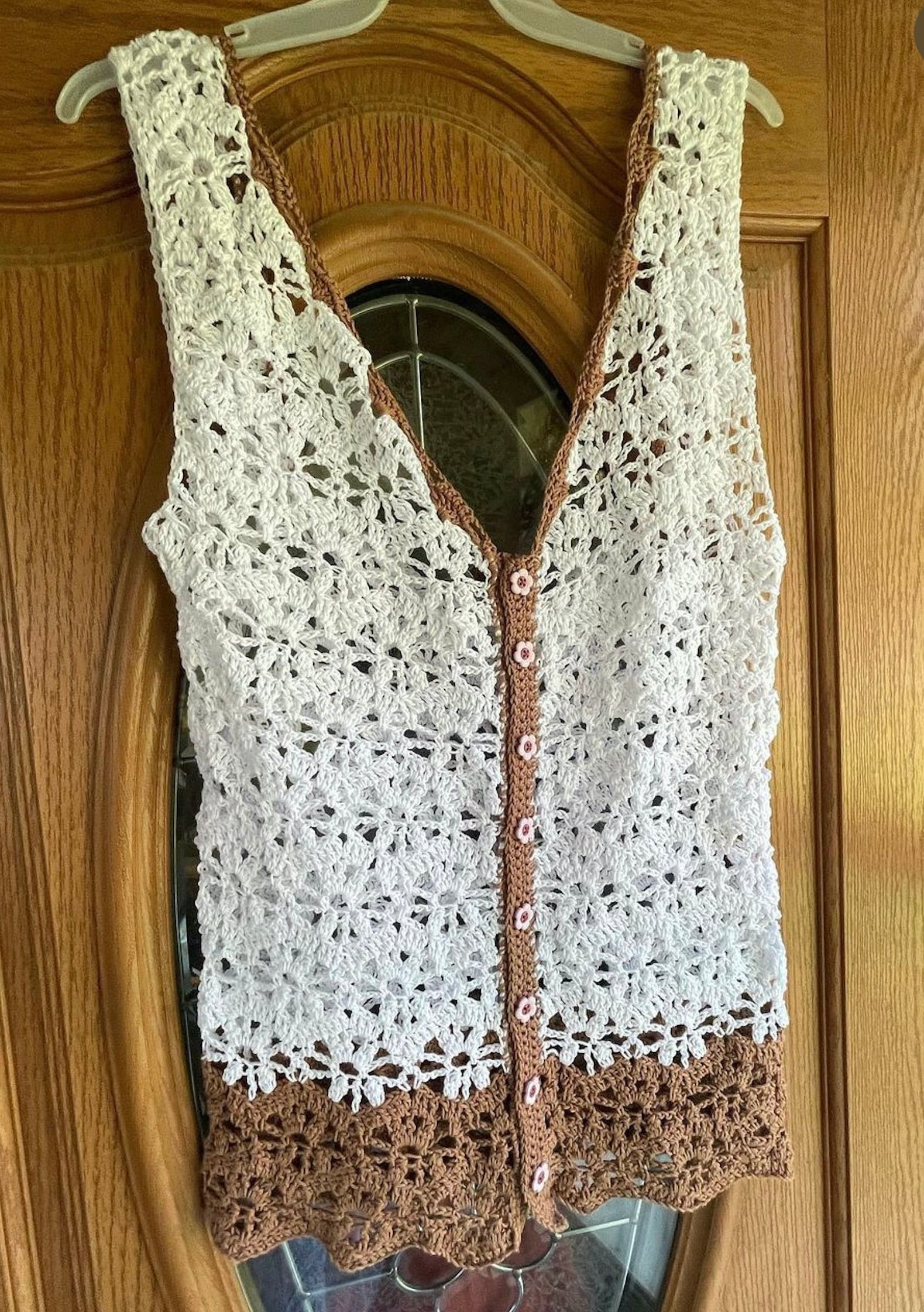 Ferris Wheel Top Crochet Pattern: Lacy Buttoned Tank (downloadable PDF ...