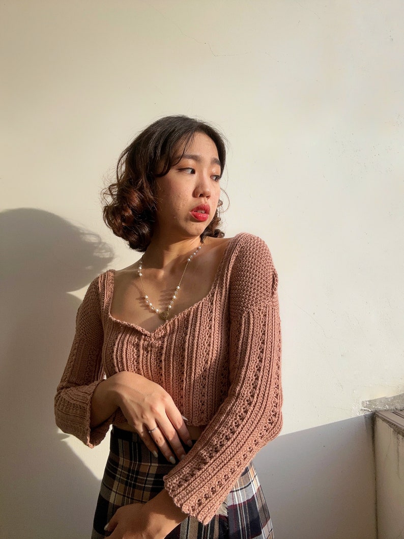 CROCHET PATTERN - Study Date Sweater, Lacy Textured DIY Jumper Tutorial ...