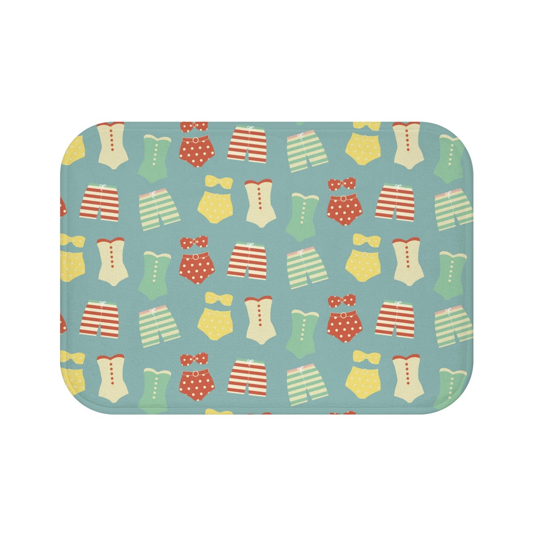 Retro Pool Party Bath Mat, Summer Decor, Mid Century Modern, Bathing ...