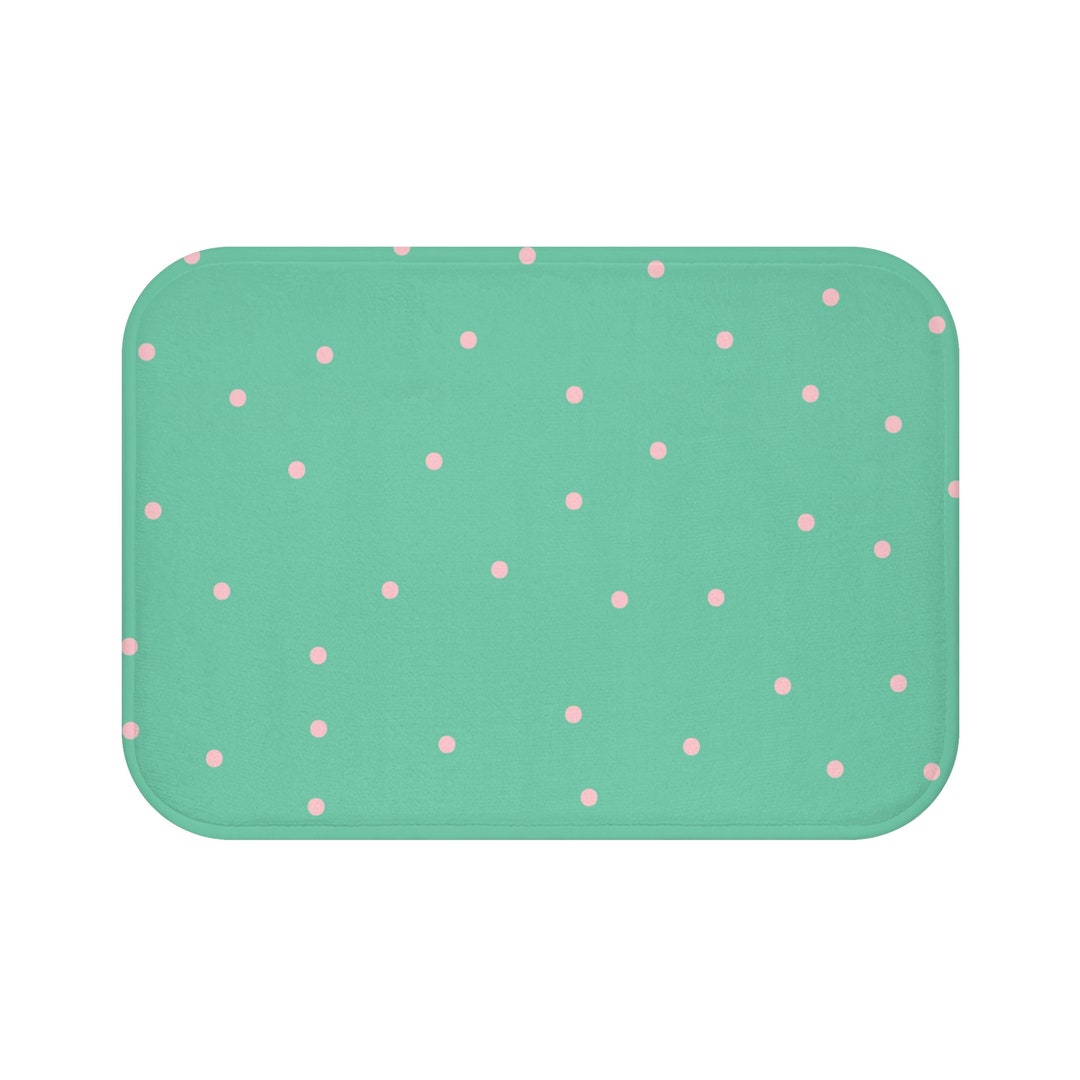 Pastel Polka Dot Bath Mat, Summer Bathroom Decor, Colorful Bath Rug ...