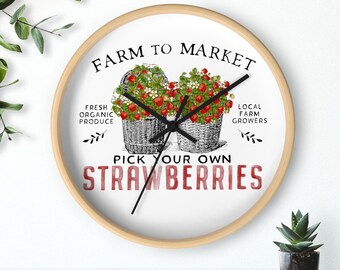 Strawberry Wall Clock - Etsy
