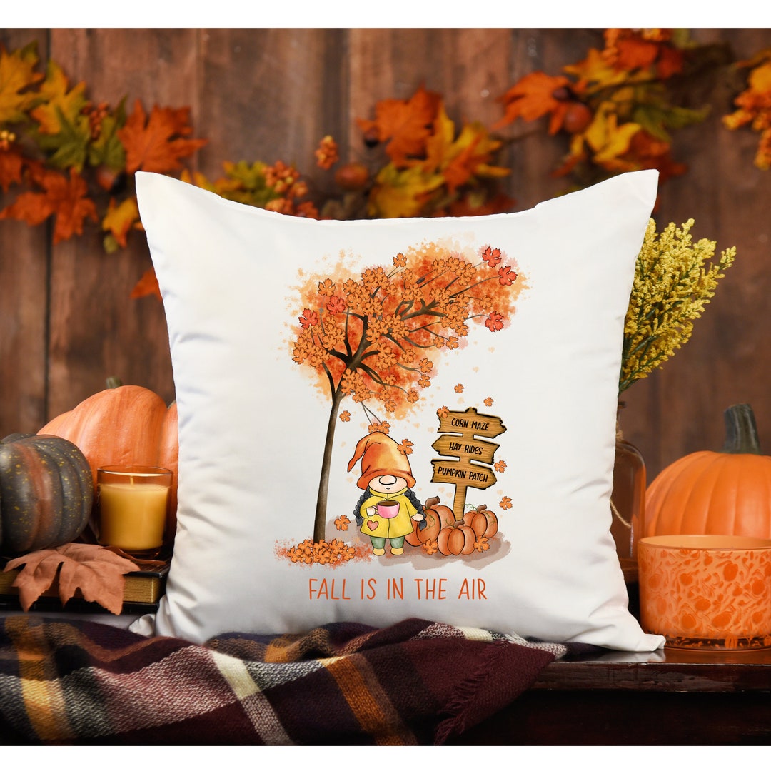Fall is in the Air Gnome Pillow, Fall Home Decor, Autumn Pillow Case ...
