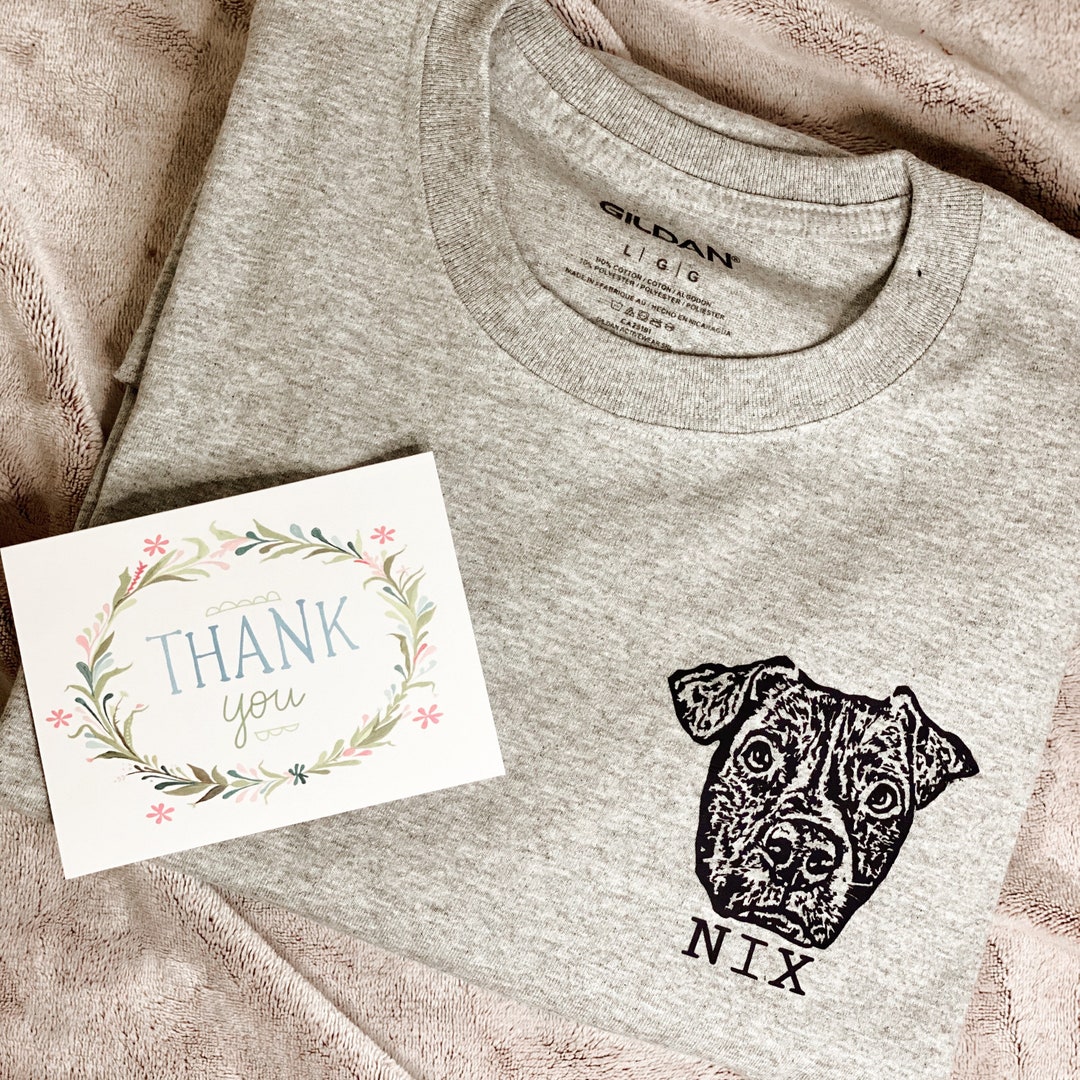Custom Pet Face Shirt – Grey Personalized Dog or Cat Photo T-shirt ...