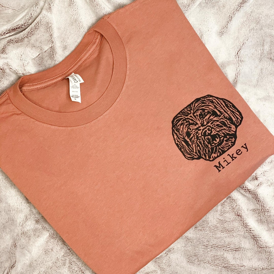 Custom Pet Face Shirt – Peach Personalized Dog or Cat Photo T-shirt ...