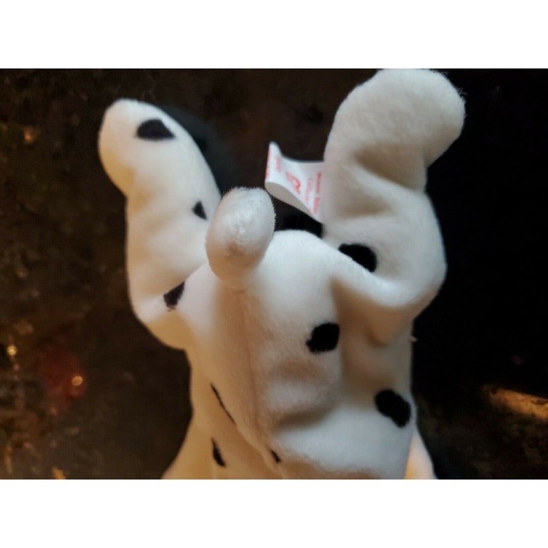 Ty Beanie Baby 4100 Sparky Dalmatian Dog Gold Heart Tag Vintage Dotty ...