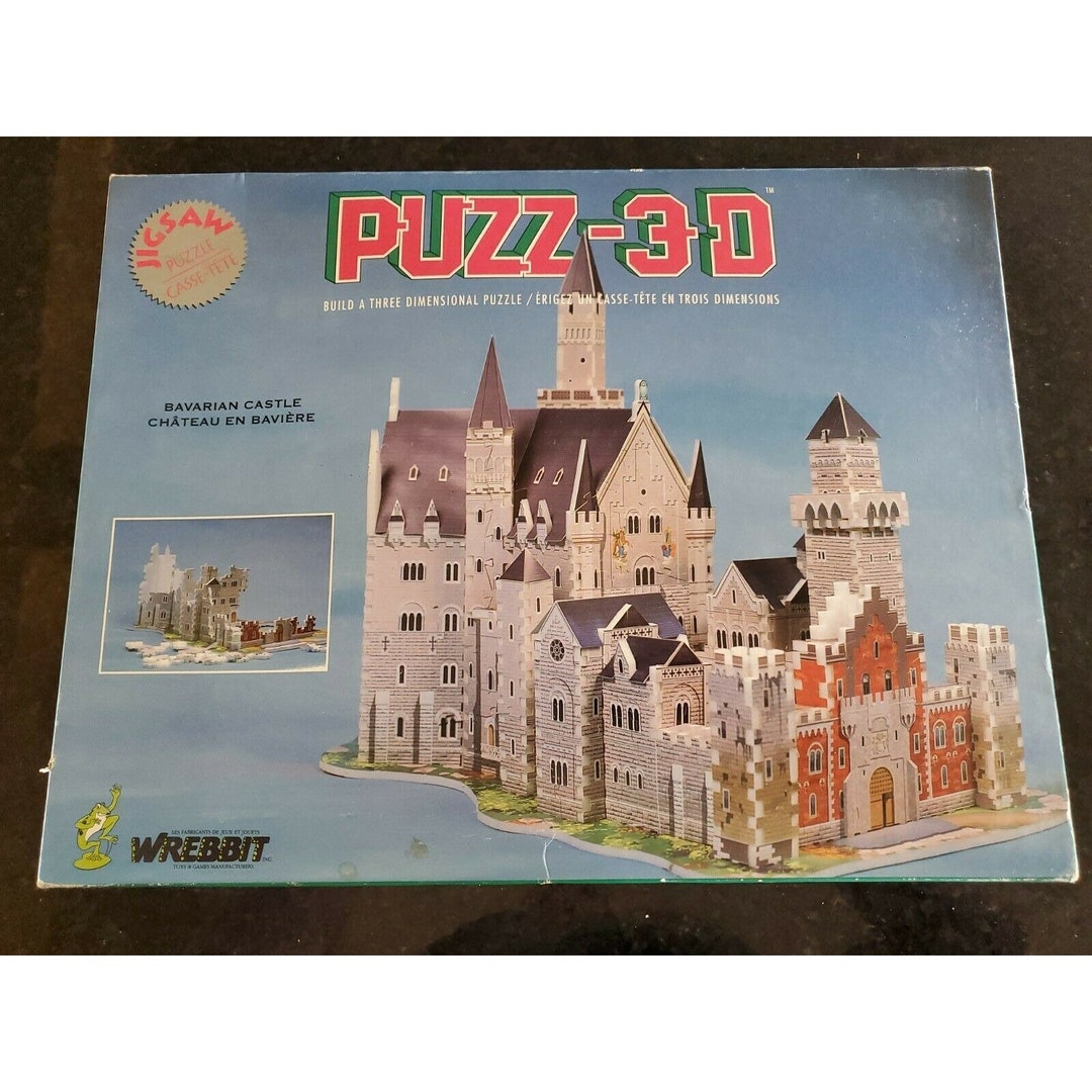 Puzz-3d Bavarian Castle P3D-801 1000 Piece Puzzle Wrebbit Vintage 1991 ...