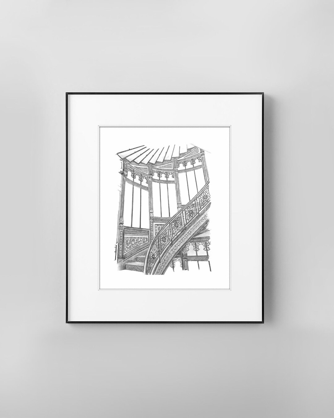 Chicago / the Rookery // Graphite Print - Etsy