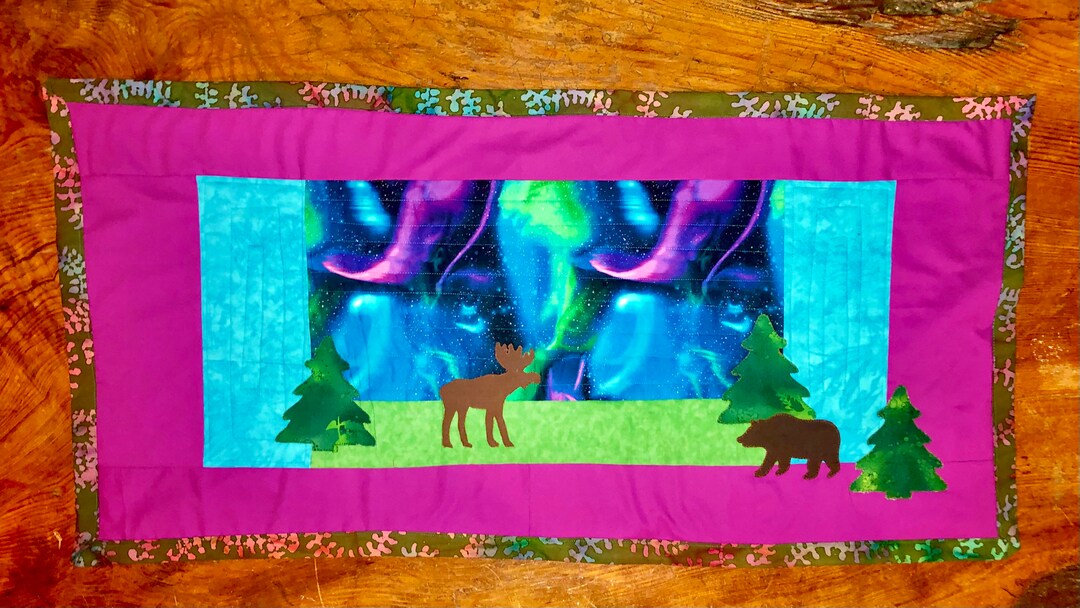 Aurora Moose and Bear Table Runner Handmade - Etsy