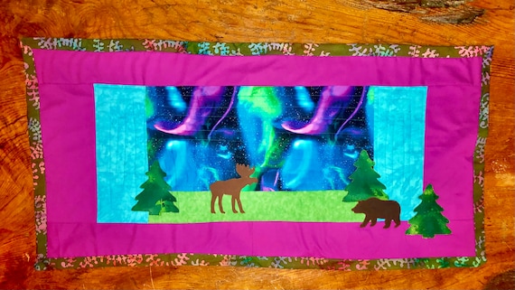 Aurora Moose and Bear Table Runner Handmade | Etsy