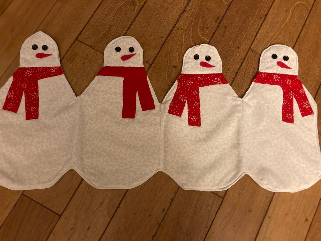 4 Snowmen Table Runner - Etsy