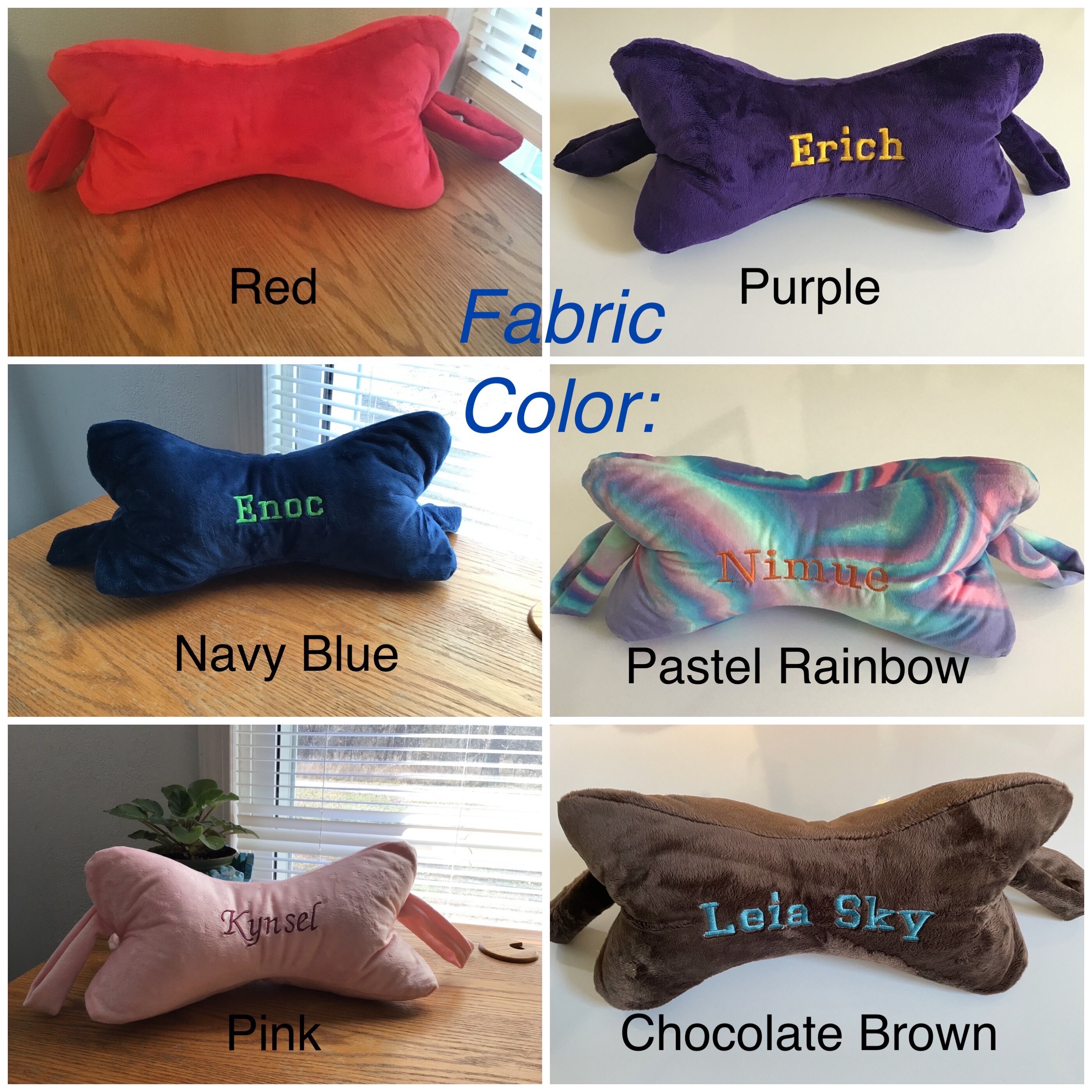 Bone Shaped Pillow, Neck Pillow, Personalized Pillow, Custom Name ...