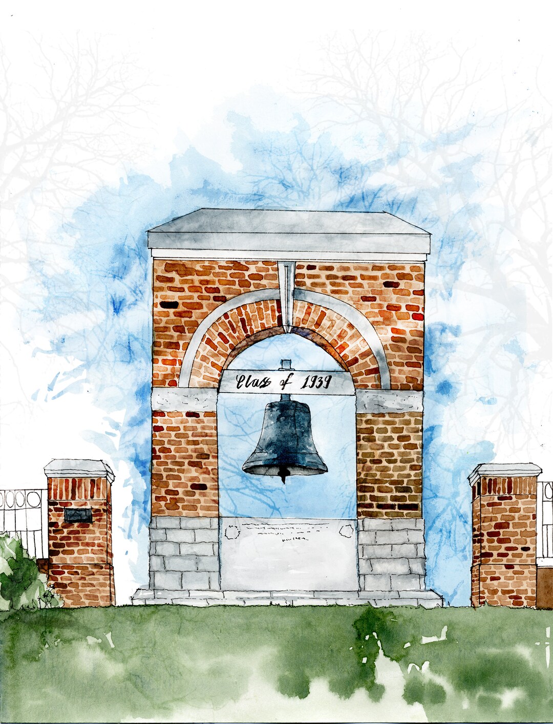 Clemson University, South Carolina Collegiate Painting, Carillon Garden ...