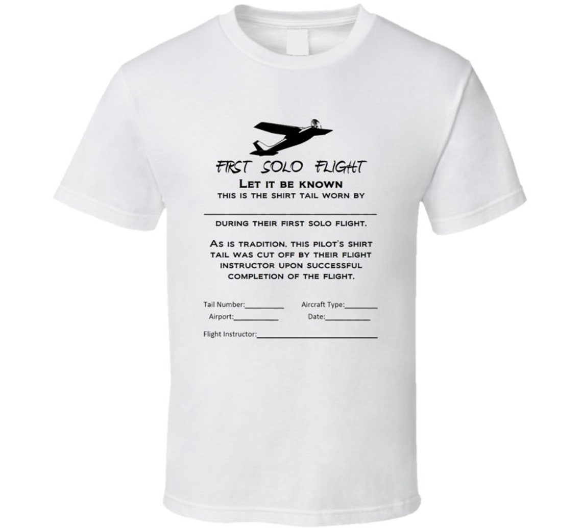 Pilot First Solo Flight T-shirt | Great as A Keepsake or Momento! - Etsy