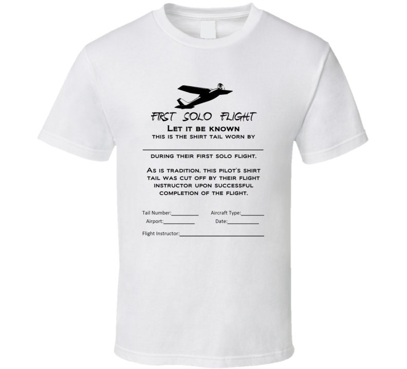 Pilot First Solo Flight T-shirt | Great as A Keepsake or Momento! - Etsy