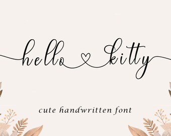 Font With Heart Tail | Etsy