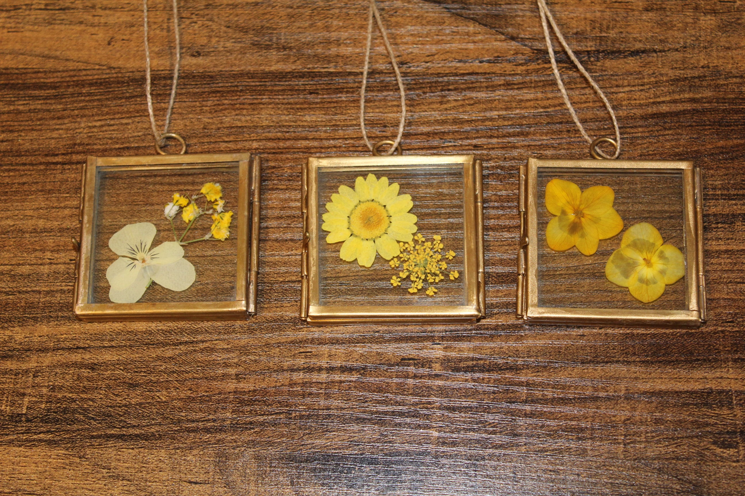 Yellow Pressed Flowers in 2 X 2 Frame Wedding Favours Wedding Favour ...