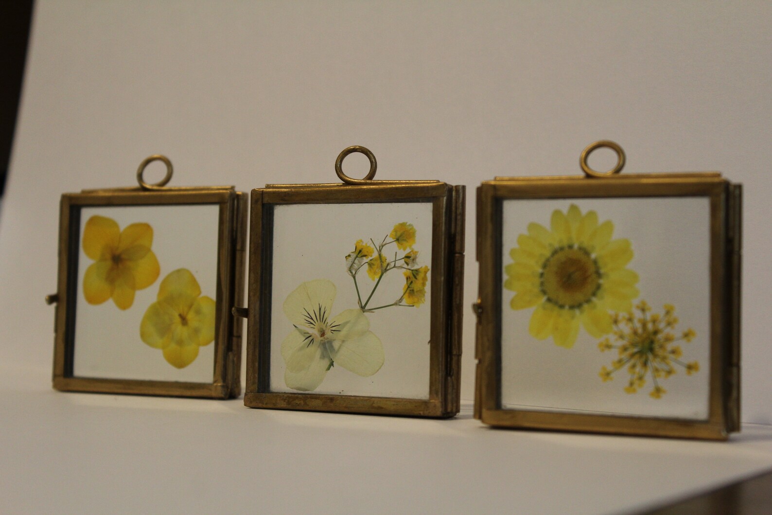 Yellow Pressed Flowers in 2 X 2 Frame Wedding - Etsy UK