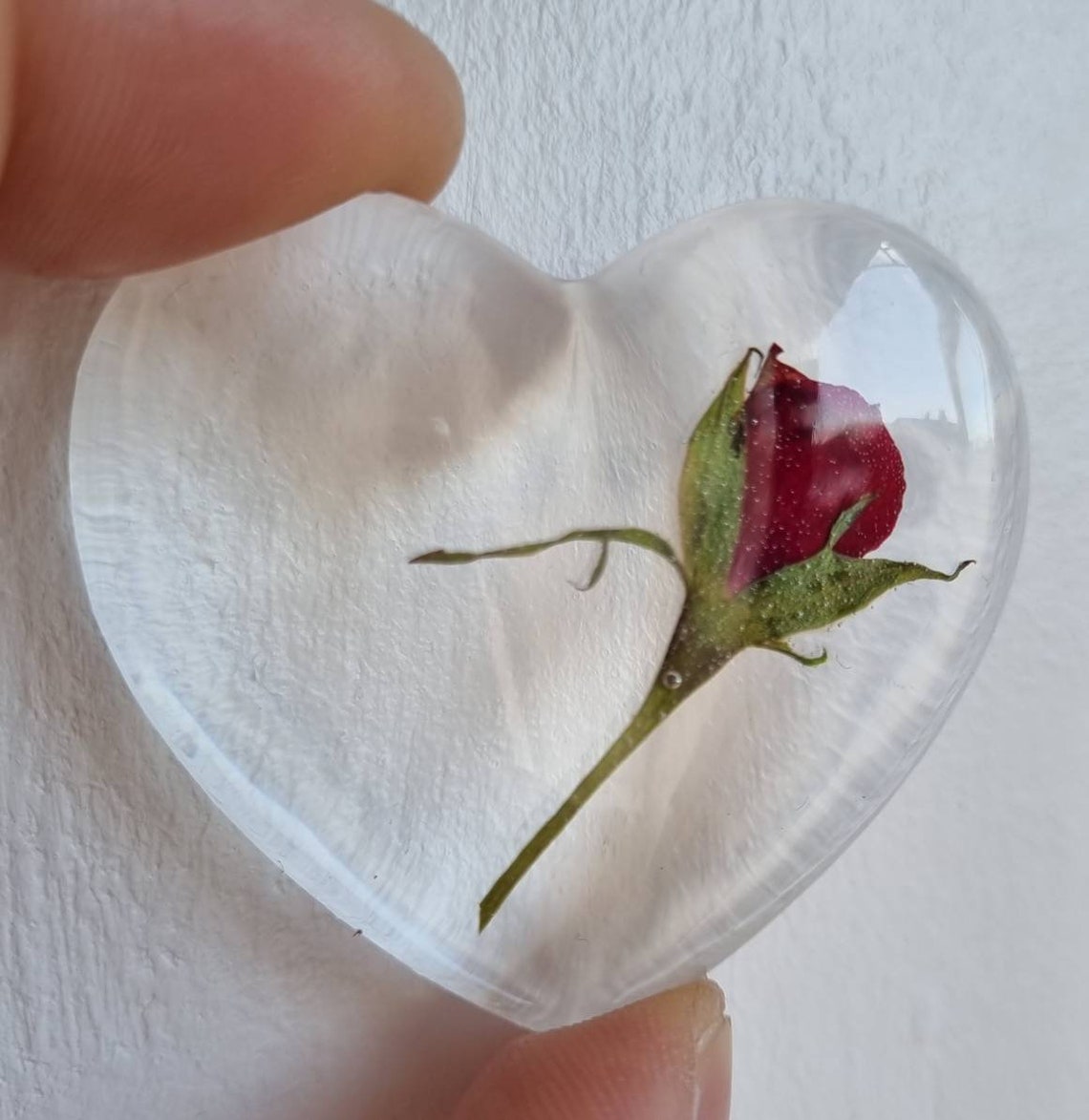 Red Rose Resin Hearts Gifts for Her Resin Flowers Dried | Etsy UK