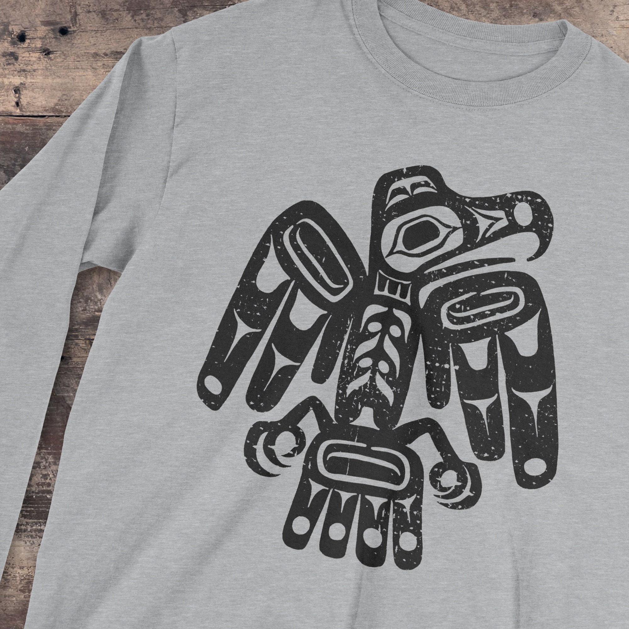 American Native Tlingit Haida Art Eagle Indigenous Long Sleeve Shirt ...