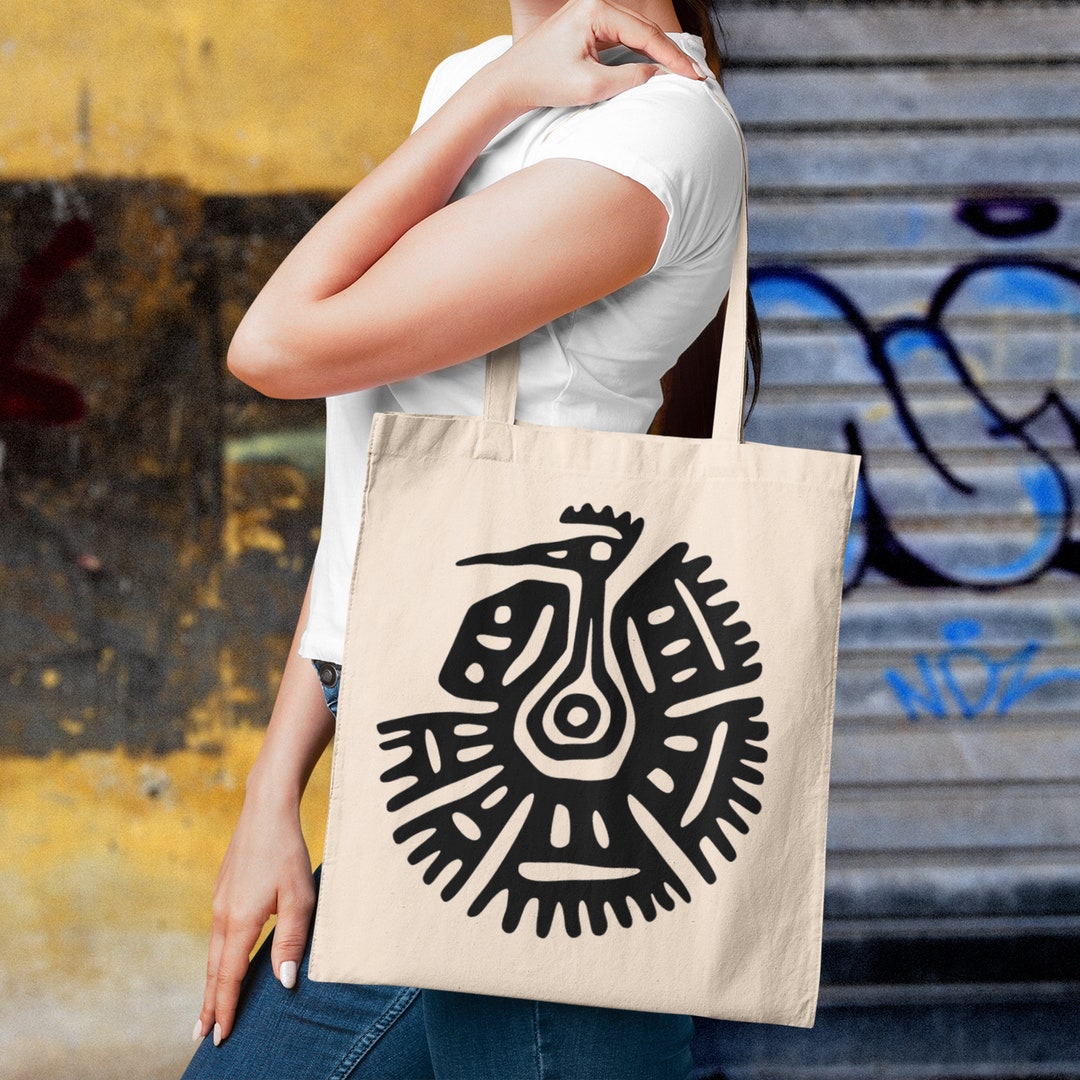 Azteca Maya Indigenous Art Turkey Bird Bag Mexica Nahuatl Decor Black ...