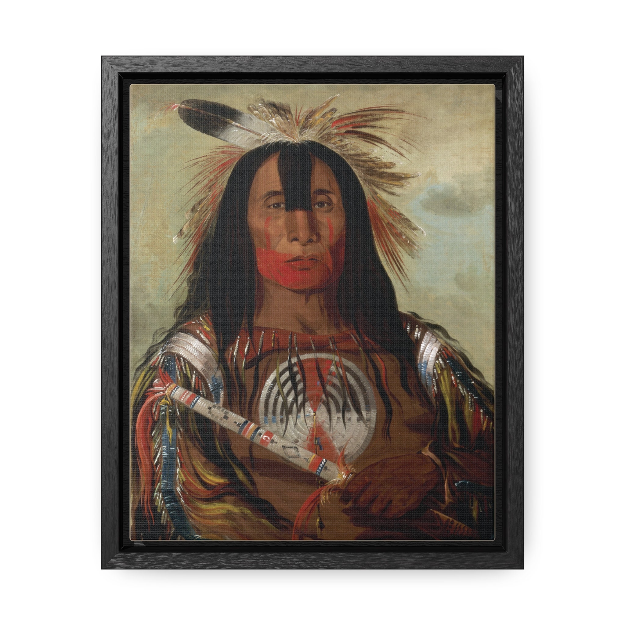 Indian Chief Canvas Print. Buffalo Bull's Back Fat by George Catlin ...
