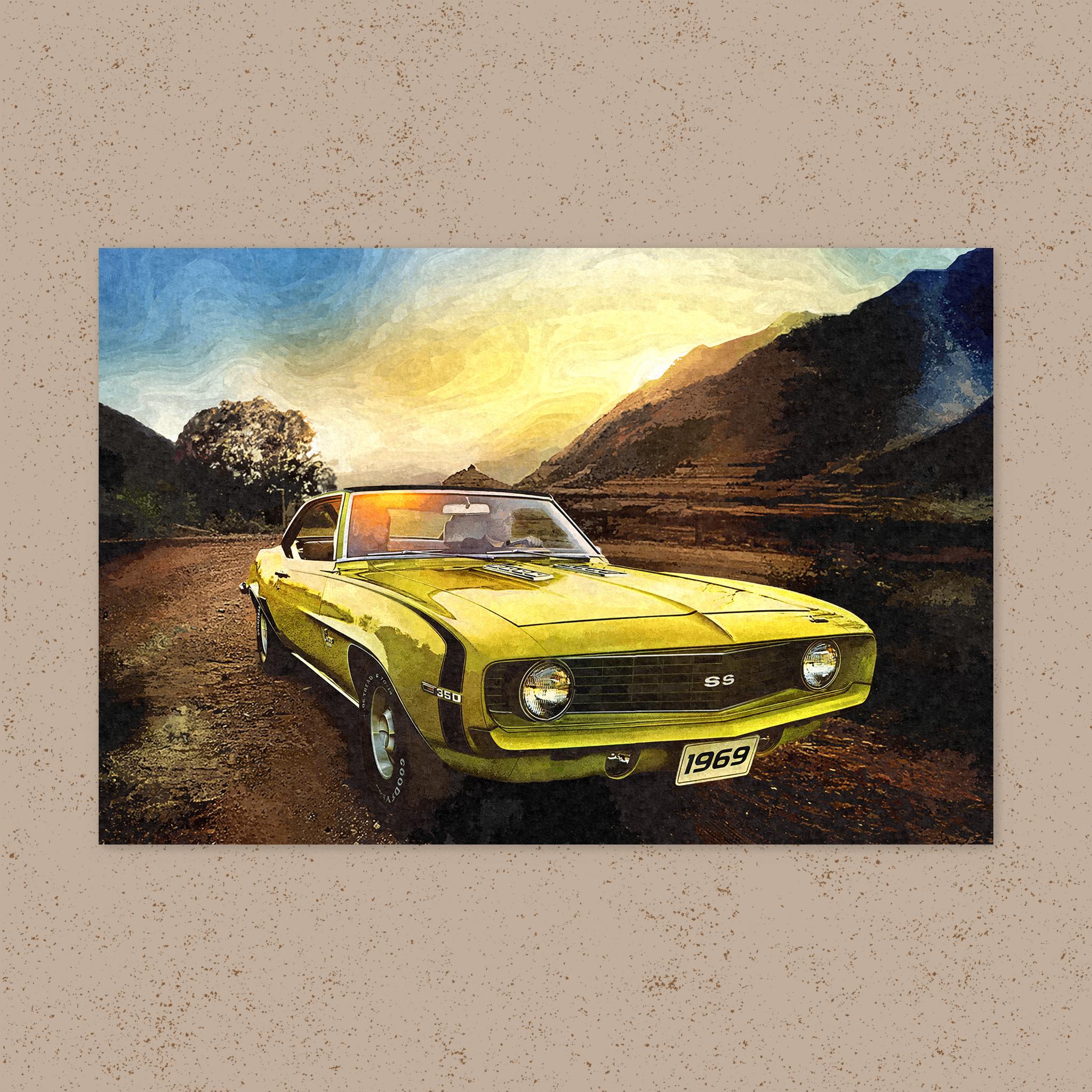 1969 Chevy Camaro Poster Museum Grade Giclée Print Matte Paper Classic ...