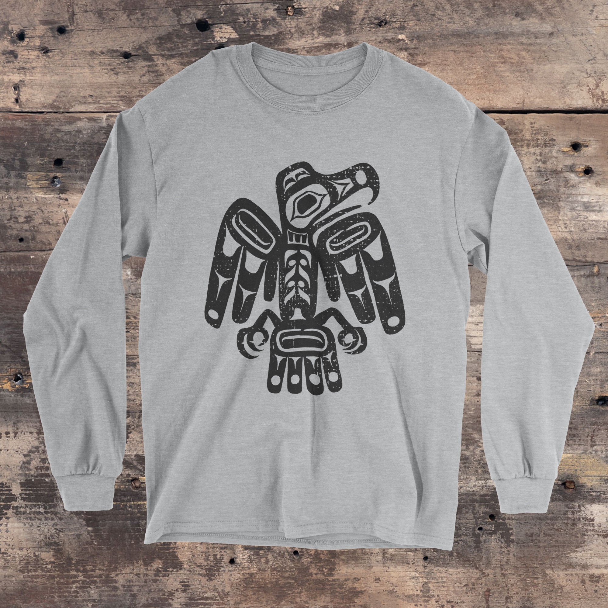 American Native Tlingit Haida Art Eagle Indigenous Long Sleeve Shirt ...