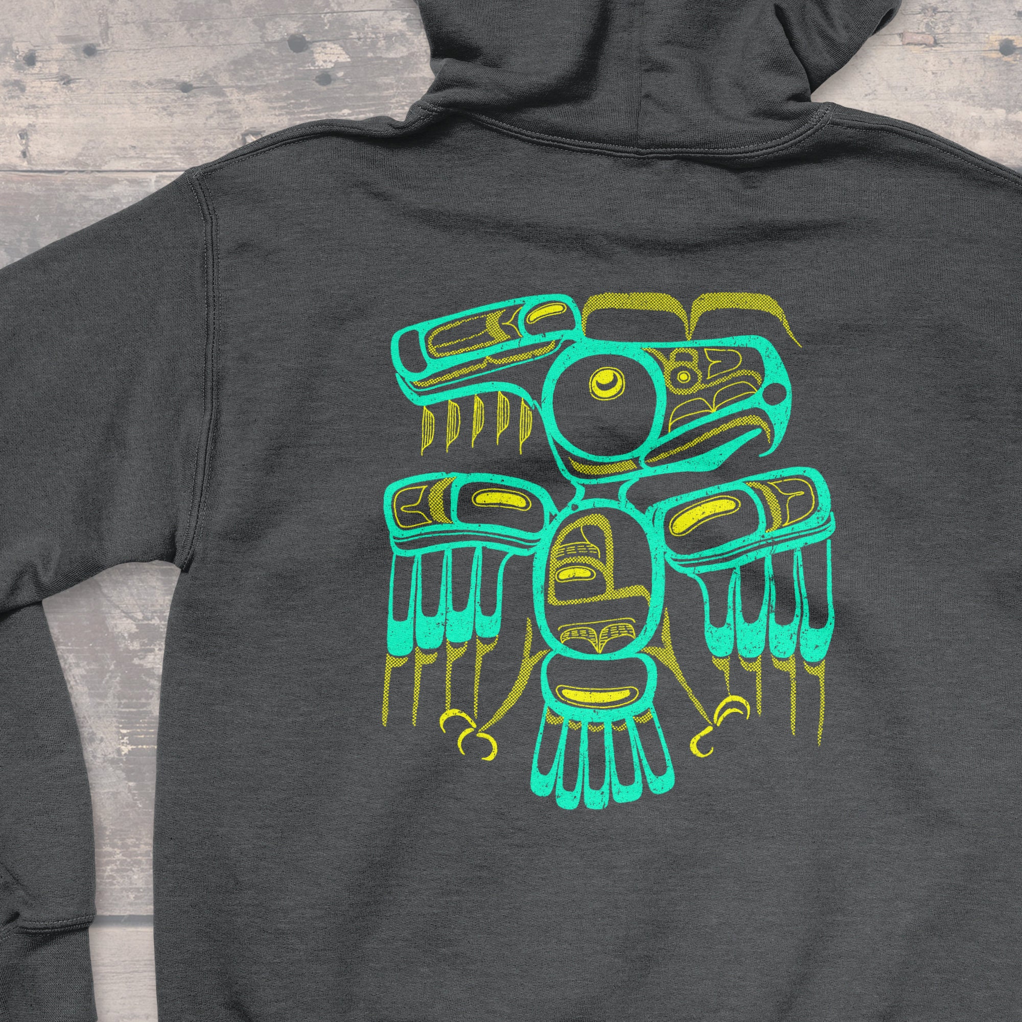 Haida Art Tlingit Eagle Native Hoodie - Indigenous Hoodied Sweatshirt ...