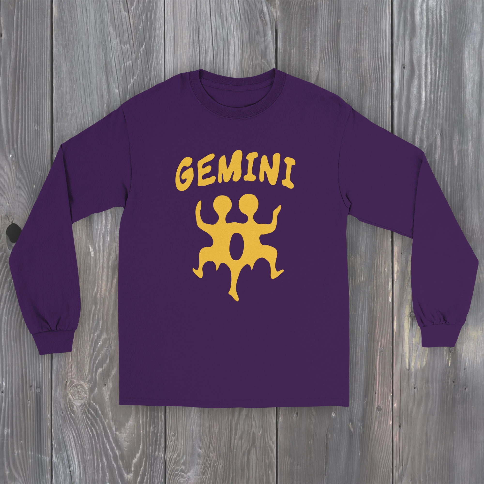 Zodiac Gemini Shirt. Naive Art Primitive Horoscope Ultra Cotton Long Sleeve Tee - Etsy