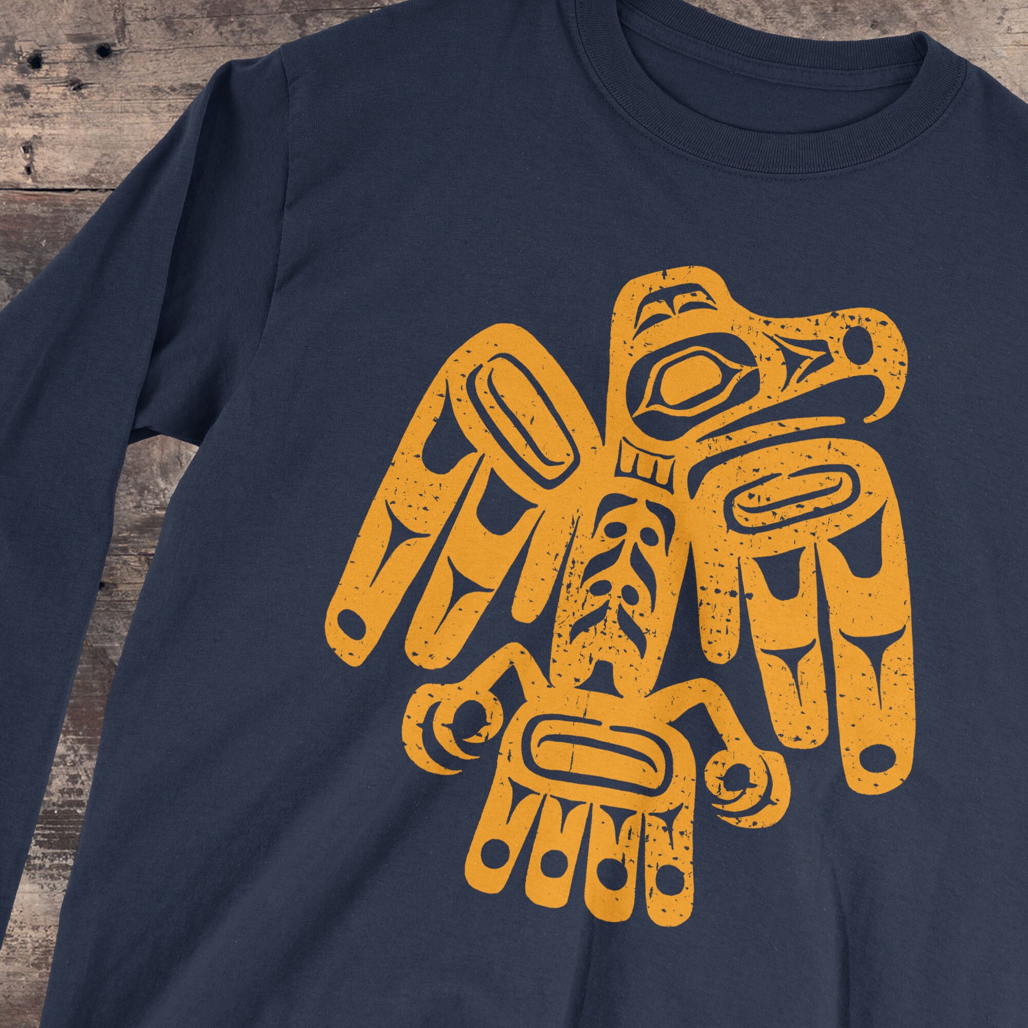 American Native Tlingit Haida Art Eagle Indigenous Long Sleeve Shirt ...