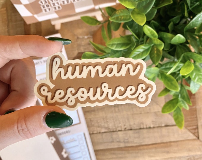 HR Sticker Brown // Human Resources Sticker // Human Resources ...