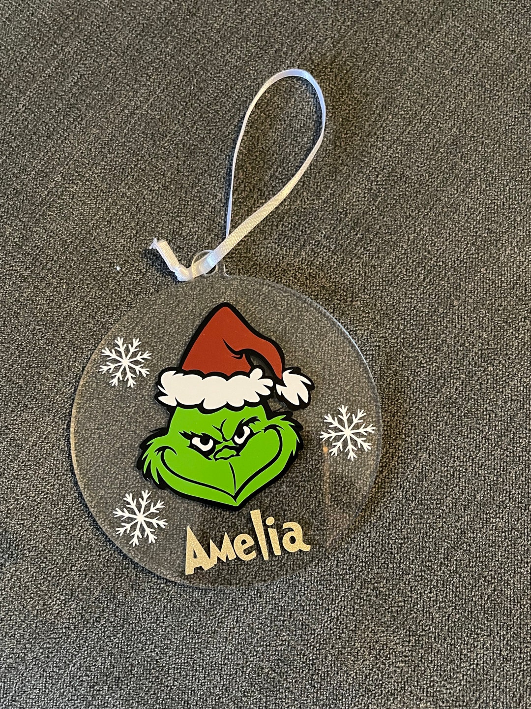Personalised Grinch Christmas Tree Decoration, Christmas Tree Bauble ...