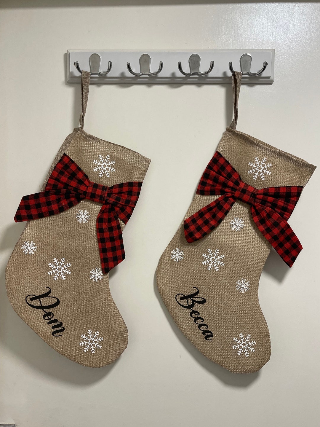 Personalised Christmas Jute Stockings - Jute Stockings - Christmas ...