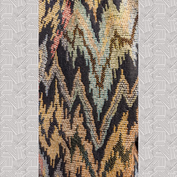 Unique Colorful Zig-Zag Woven Canvas Blazer - Gem