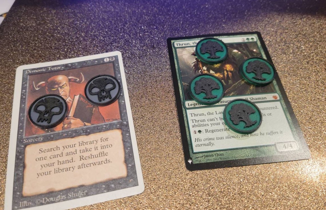 Colored Mana Tokens Magic the Gathering Color Markers - Etsy