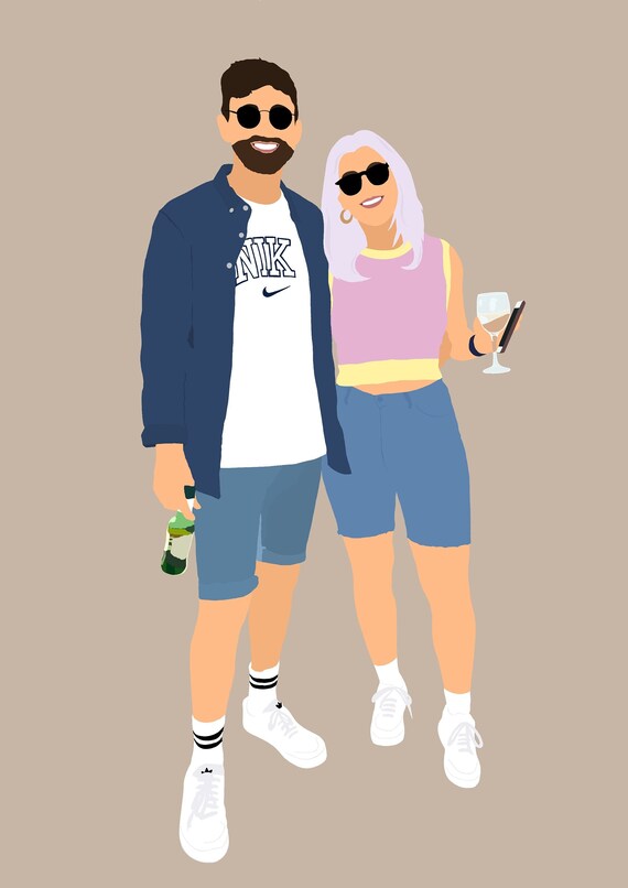 Custom Digital Faceless Portrait Portrait From Photo Custom | Etsy