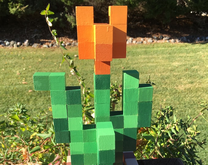Minecraft 3D Tulip With Flower Pot - Etsy