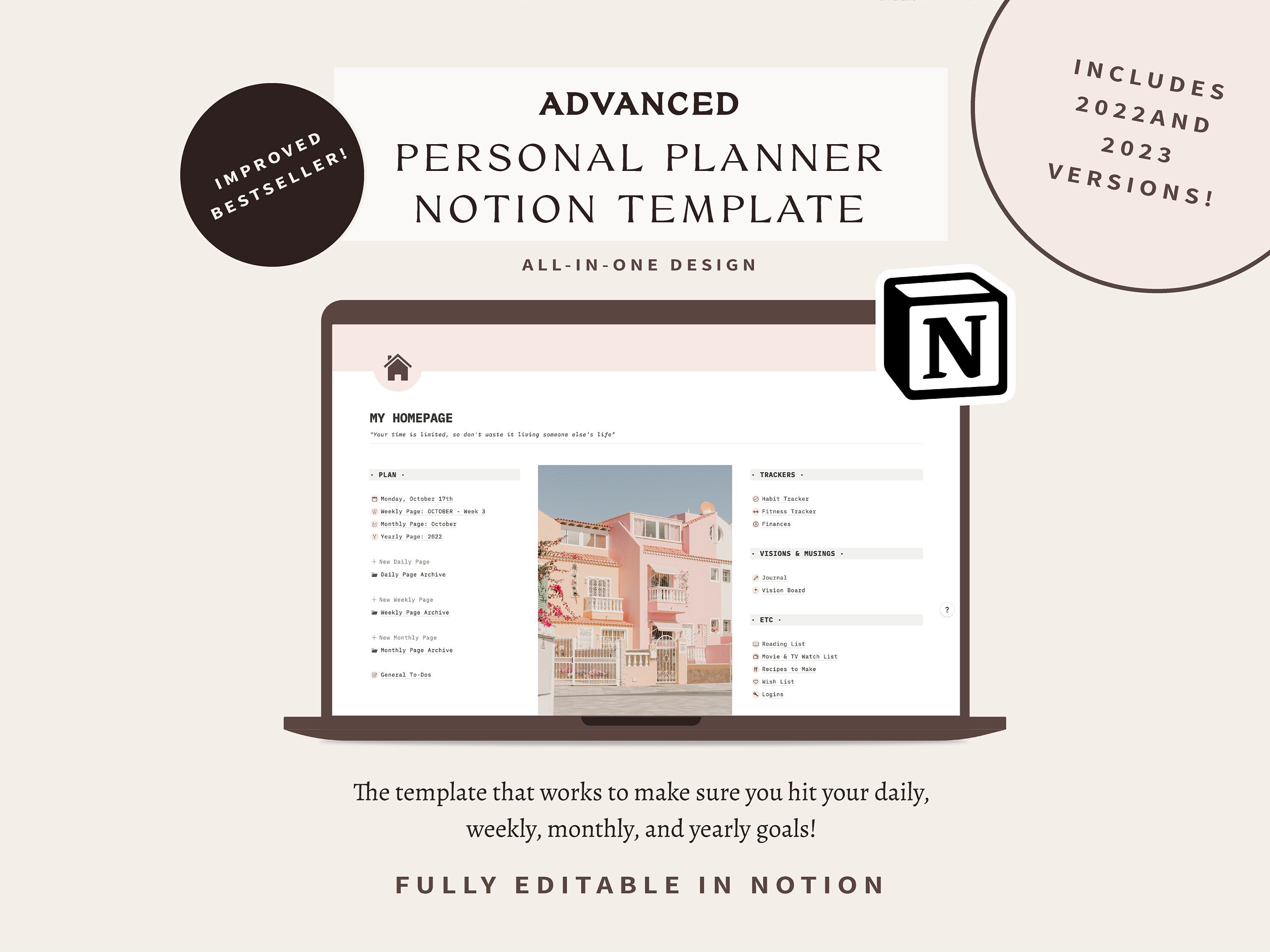 Advanced Personal Planner Notion Template All-in-one Notion - Etsy