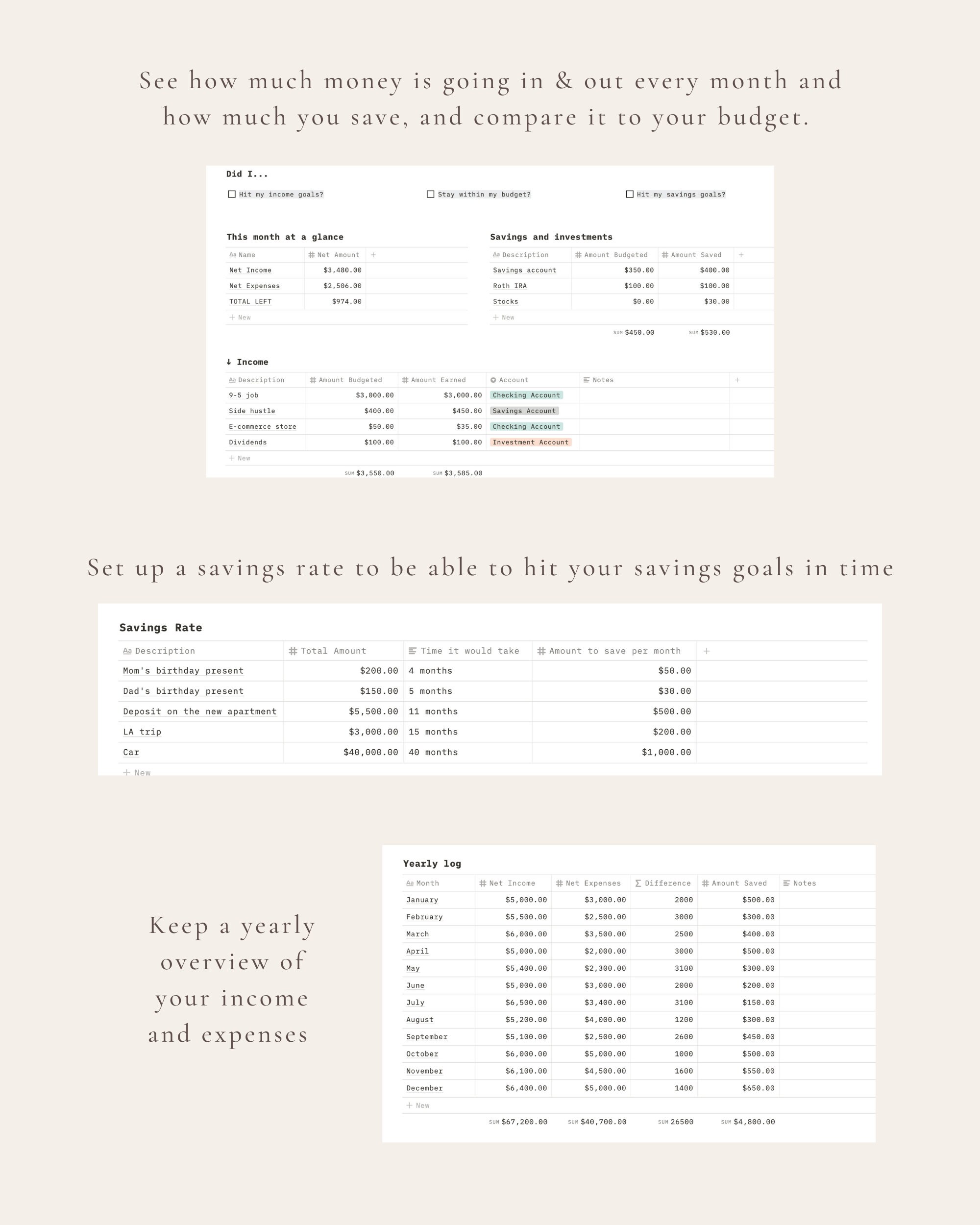 Notion Budget Template Aesthetic