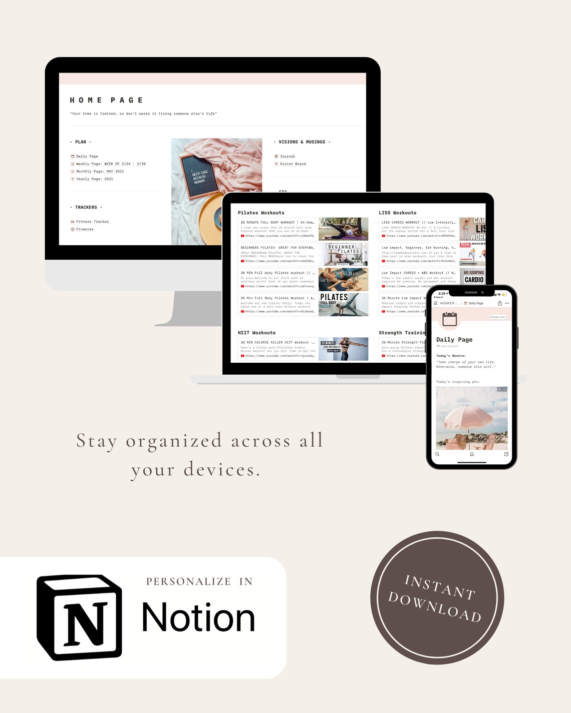 Personal Planner Notion Template All in One Notion Template - Etsy