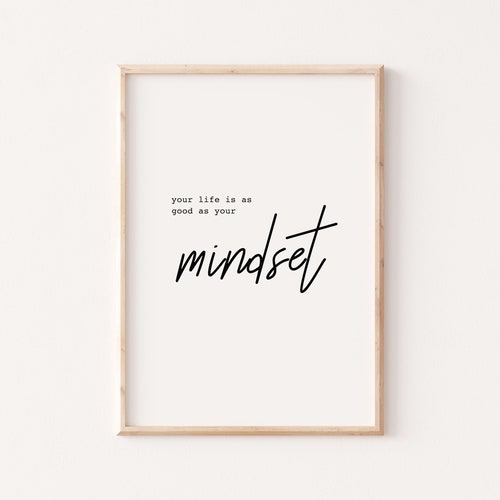 Mindset Quote Wall Art Quotes Typography Print Digital - Etsy