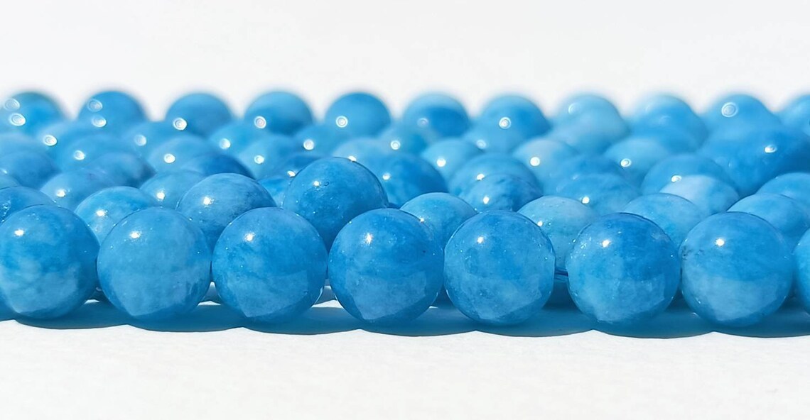 Blue amazonite 6.5mm round smooth beads 14/ AAA gemstone | Etsy